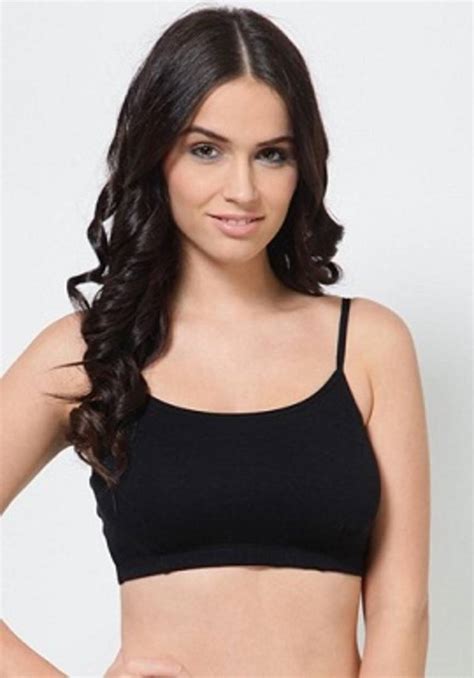 Buy Women S Thin Strap Black Cami Bra Online