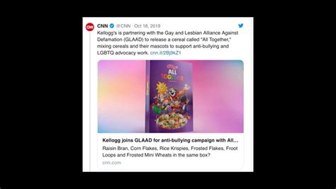 Kellogg Is Partnering With Gay And Lesbian Alliance Against Defamation