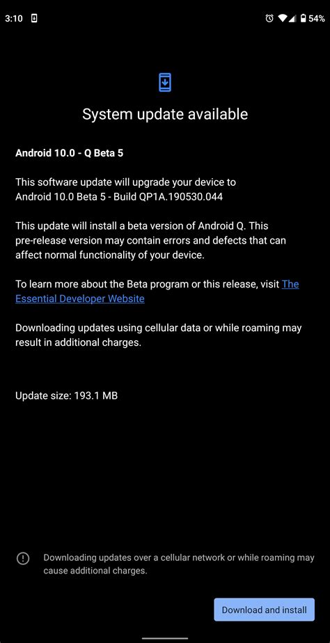 Android Q Beta R Essential