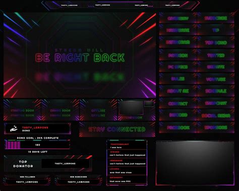 RGB Twitch Overlay Package For OBS Etsy