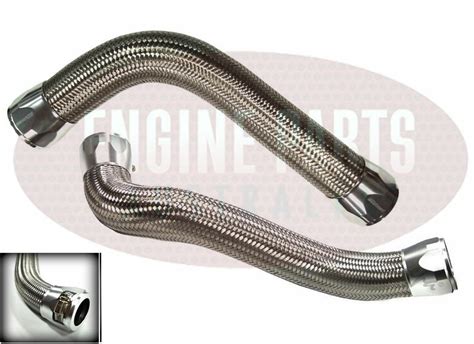 Silver Braided Radiator Hose Kit Silver Ends Holden Commodore Vn Vq V8