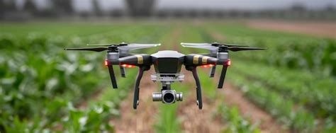 Advanced Ai Drones Monitoring Crop Health In Field Copy Space And Deep Depth Of Field Premium