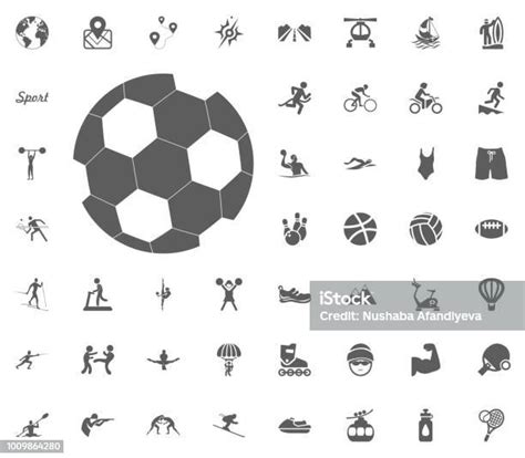 축구 공 아이콘입니다 축구 아이콘입니다 스포츠 일러스트 벡터 아이콘 설정합니다 48 스포츠 아이콘의 집합입니다 Championship에 대한 스톡 벡터 아트 및 기타 이미지