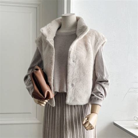 짜루마켓 밍크 에코퍼 베스트 페이크퍼 털조끼