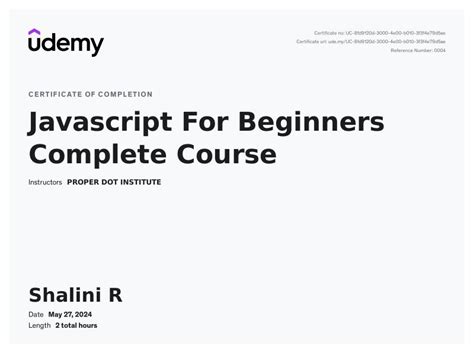 Completed Javascript Course On Udemy Shalini R Posted On The Topic
