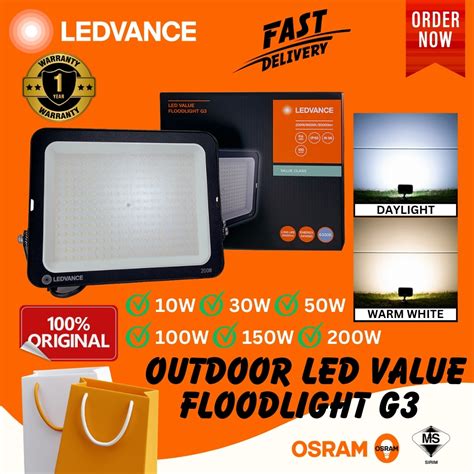 OSRAM LEDVANCE LED VALUE FLOODLIGHT G3 OUTDOOR LED SPOTLIGHT 10W 30W 50W 100W 150W 200W SIRIM