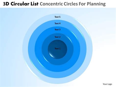 D Circular List Concentric Circles For Planning Powerpoint Slides And Ppt Templates DB PPT