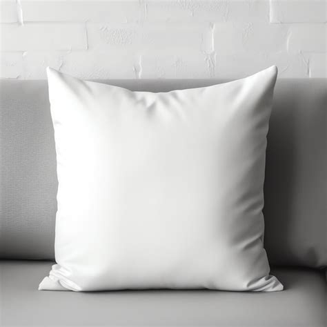 Premium Ai Image Blank White Pillow Mockup Cushion Template