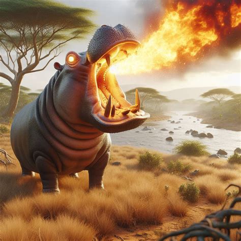 Firebreathing Hippo 3 By Goddragonking On Deviantart
