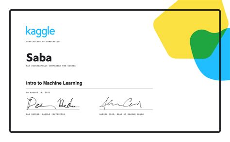 Saba Completed The Intro To Machine Learning Course On Kaggle