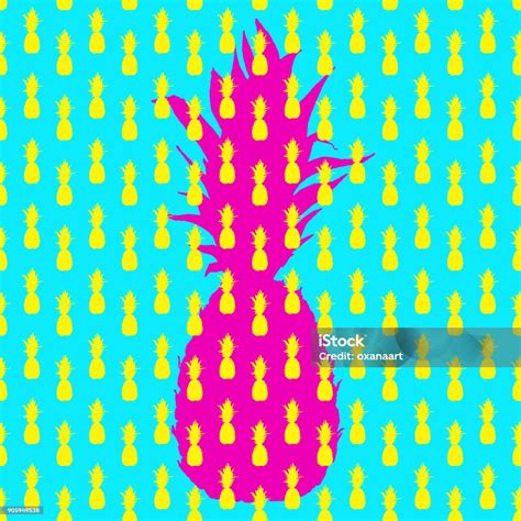 이중 노출 추상 파인애플 과일 벡터 달콤한 파인애플과 선명한 Cmyk 색상 컨셉 디자인입니다 쉽게 사용 하 고 최신 유행의 현대적인 디자인 프로젝트에 대 한 수정 0명에