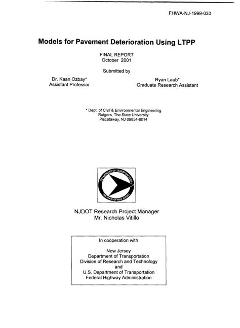 Pdf Models For Pavement Deterioration Using Ltpp