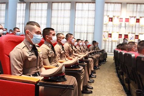 พลตำรวจโท ธัชชัย ปิตะนีละบุตร ผู้บัญชาการโรงเรียนนายร้อยตำรวจ ได้กล่าวให้โอวาทแก่ นักเรียนนาย