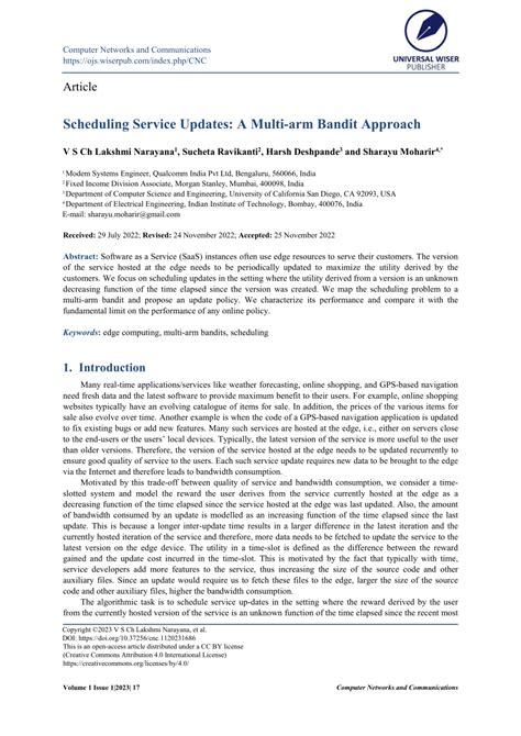 Pdf Scheduling Service Updates A Multi Arm Bandit Approach