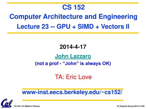 Cs 152 Computer Architecture And Engineering Ppt Download