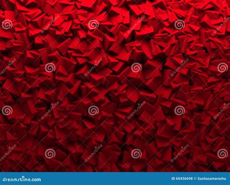 Red Chaotic Cubes Wall Background Stock Illustration Illustration Of