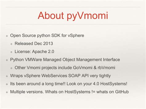 Introduction To Vsphere Apis Using Pyvmomi Pptx Operating Systems Computer Software And