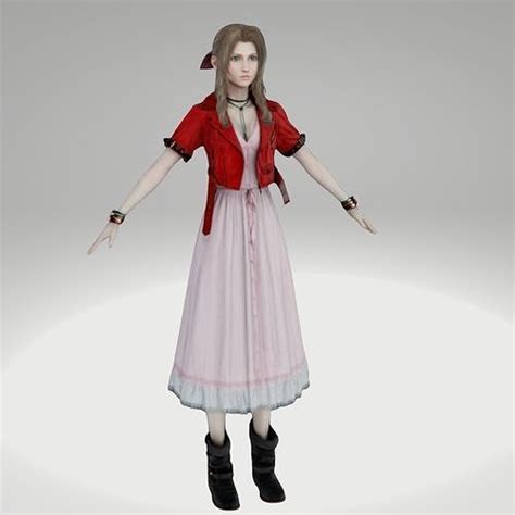 3d Model Final Fantasy Aerith Gainsborough 3d Model Vr Ar Low Poly Cgtrader