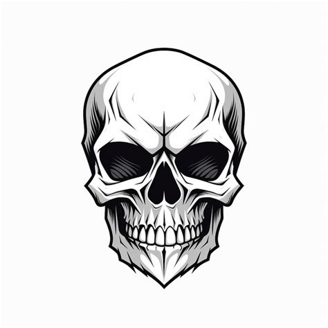 Premium Vector Skull Beard Logo Detailed Hand Drawing Heart Horse