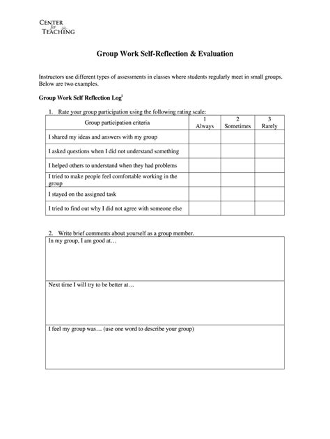Work Self Reflection Fill Out And Sign Online Dochub