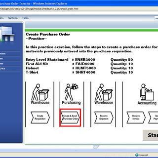 First Screen Of Create Purchase Order Exercise Download Scientific Diagram