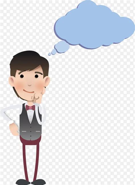 矢量图思考的卡通男孩PNG图片素材下载 图片编号qwkxawnq 免抠素材网