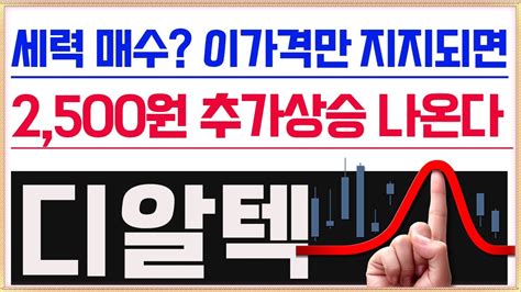 디알텍 또 다시 거래량 증가하면서 20일선 돌파 20일선 지켜주면 2500원 추가 상승 나온다 디알텍 디알텍주가 디알텍전망 디알텍주가전망 Youtube