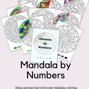 Mandala By Numbers Coloring Pages Mindful Mandala Pdf Pattern Etsy