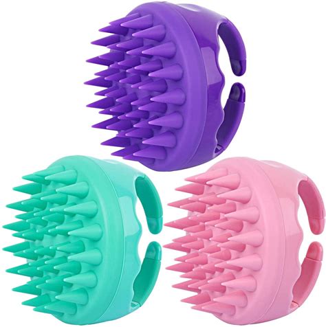 3 Packs Silicone Hair Scalp Massager Brush Hair Shampoo Massager Dandruff Scrubber For Shower
