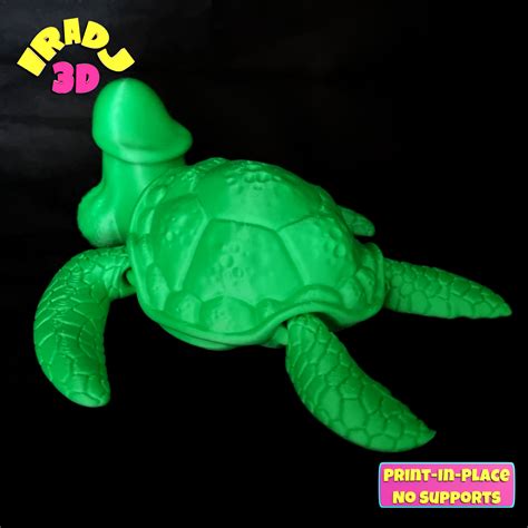 Stl File Dicky Turtle Articulated Print Inplace・3d Print Object To Download・cults