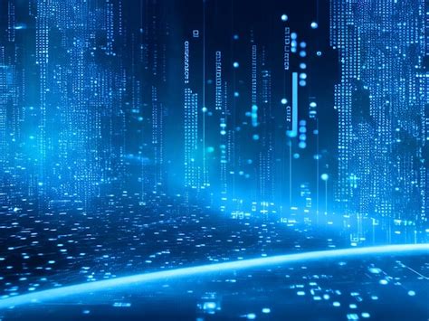 Blue Digital Binary Data Cascading Computer Screen Technological Background Premium Ai