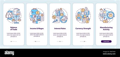 Economic Indicators Examples Onboarding Mobile App Screen Stock Vector Image And Art Alamy
