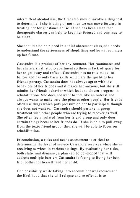 Review The Cassandra Case Study Along With Your Completed Pdf