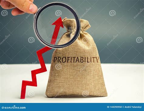 Bag With The Word Profitability And An Up Arrow High Economic