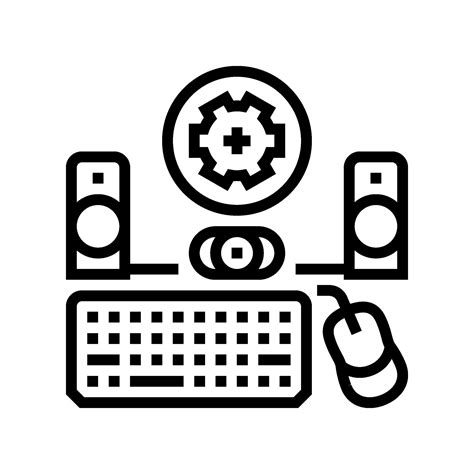 Peripheral Setup Repair Computer Line Icon Vector Illustration 28220207