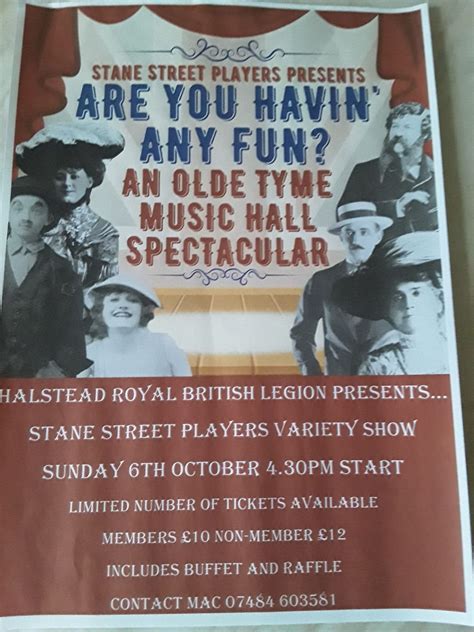 Stane Street Players Olde Tyme Music Hall Spectacular At Halstead