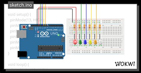 Luces Led Wokwi Esp32 Stm32 Arduino Simulator