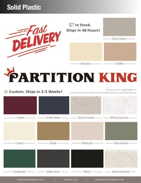 Solid Plastic Color Chart Pdf 791x1024 Partition King