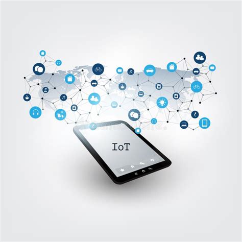 Internet Of Things Cloud Computing Design Concept With Icons Digital Network Connections