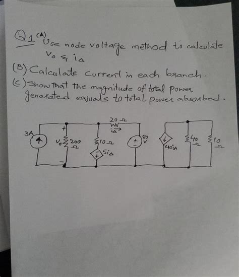 Solved Q1 Use Node Voltage Method To Calculate V0∈iΔ B