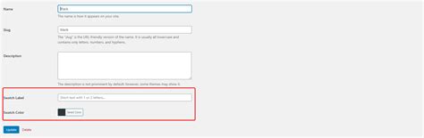 Taxonomy Options Documentation