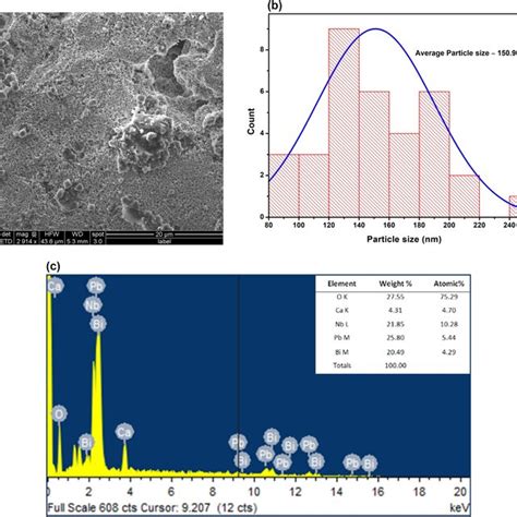 A Room Temperature Sem Image Of The Sample B Histogram Plot Of The Download Scientific Diagram