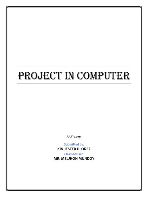 project in computer kin jester d oñez mr meljhon mundoy pdf computer hardware random