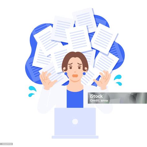 The Data Is Too Huge To Process Illustration Of A Confused Woman Stock