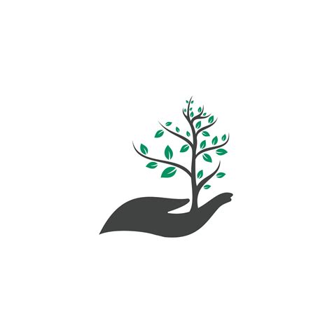 Tree In Hand Vector Logo Design Natural Products Logo Hand Tree Logo Design Vector