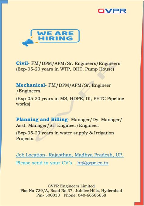 Qa Qc Engg Planning Engg Civil Engineer Vacancies In Pune Hyderabad Engg Jobs 2023