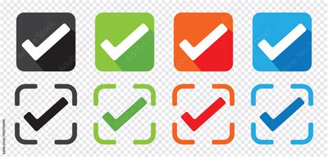 Check Mark Tick Icon With Correct Accept Checkmark Icons Tick Box