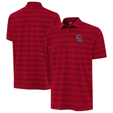 Mens Colorado Rockies Antigua Red Tunnel Stars And Stipes Team Logo Polo