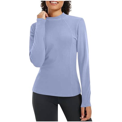 Ahdbta Womens Fleece Lined Thermal Long Sleeve Shirts Base Layer