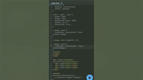 Animated Menu Icon Html Css Js Youtube